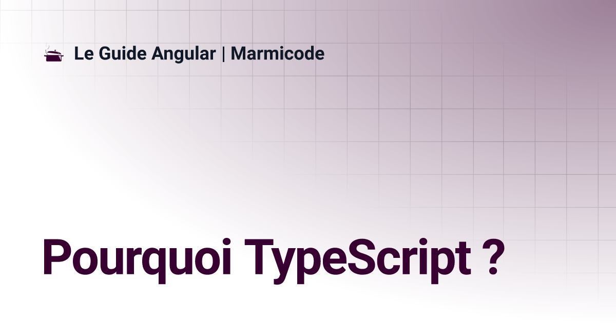 Pourquoi Typescript Le Guide Angular Marmicode 4939